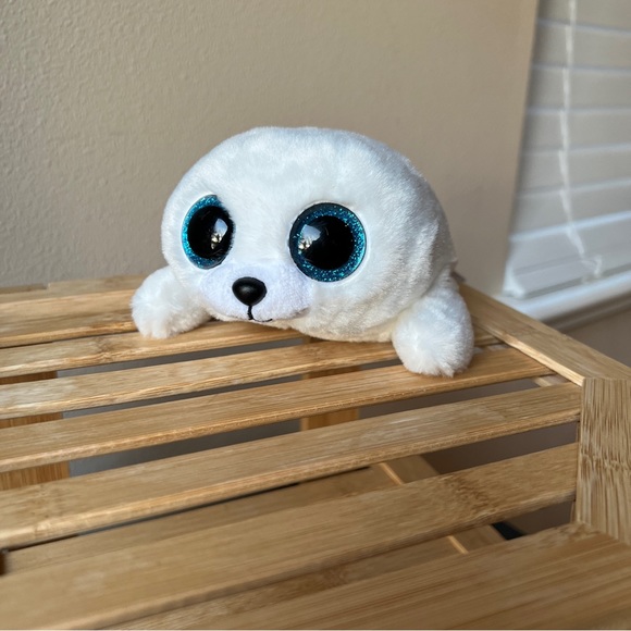Ty | Toys | Ty Beanie Boos Icy Blue Glitter Eyes White Seal 8 Guc ...